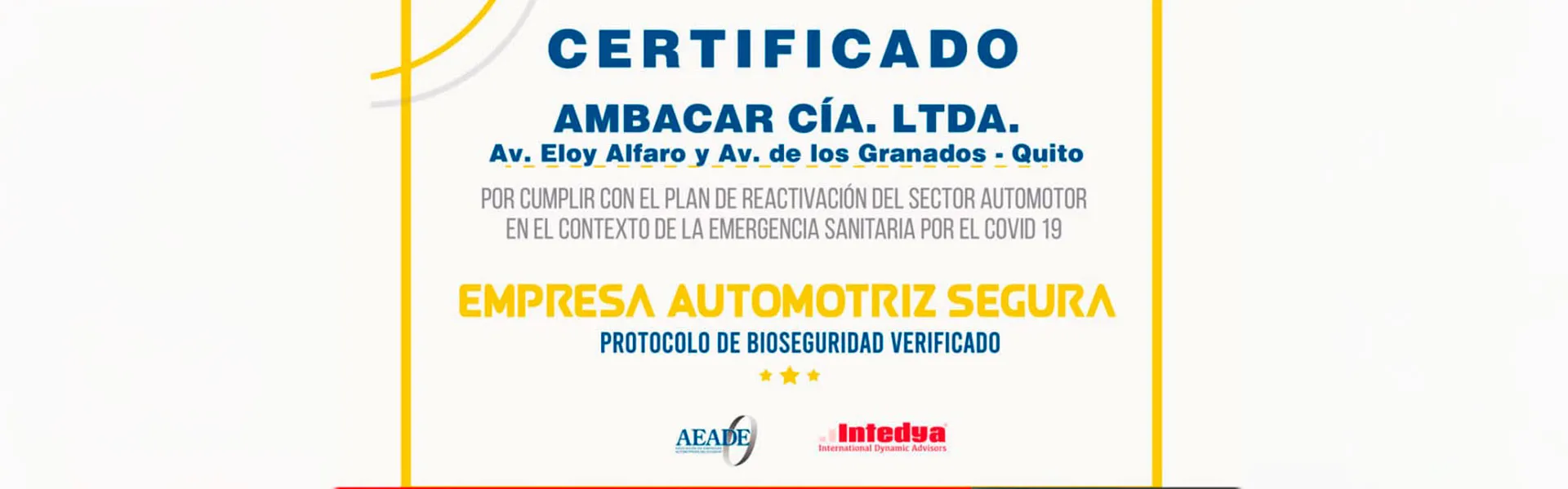 Ambacar obtains safe company certification for its biosafety protocols ...